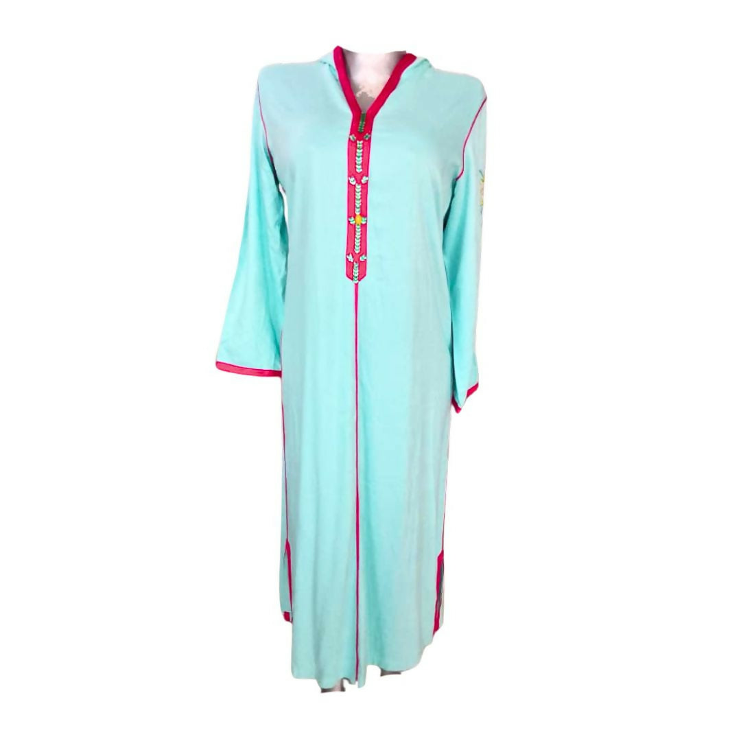 Elegant Moroccan Jellaba with Sleeve Design and Contrasting Borders ...