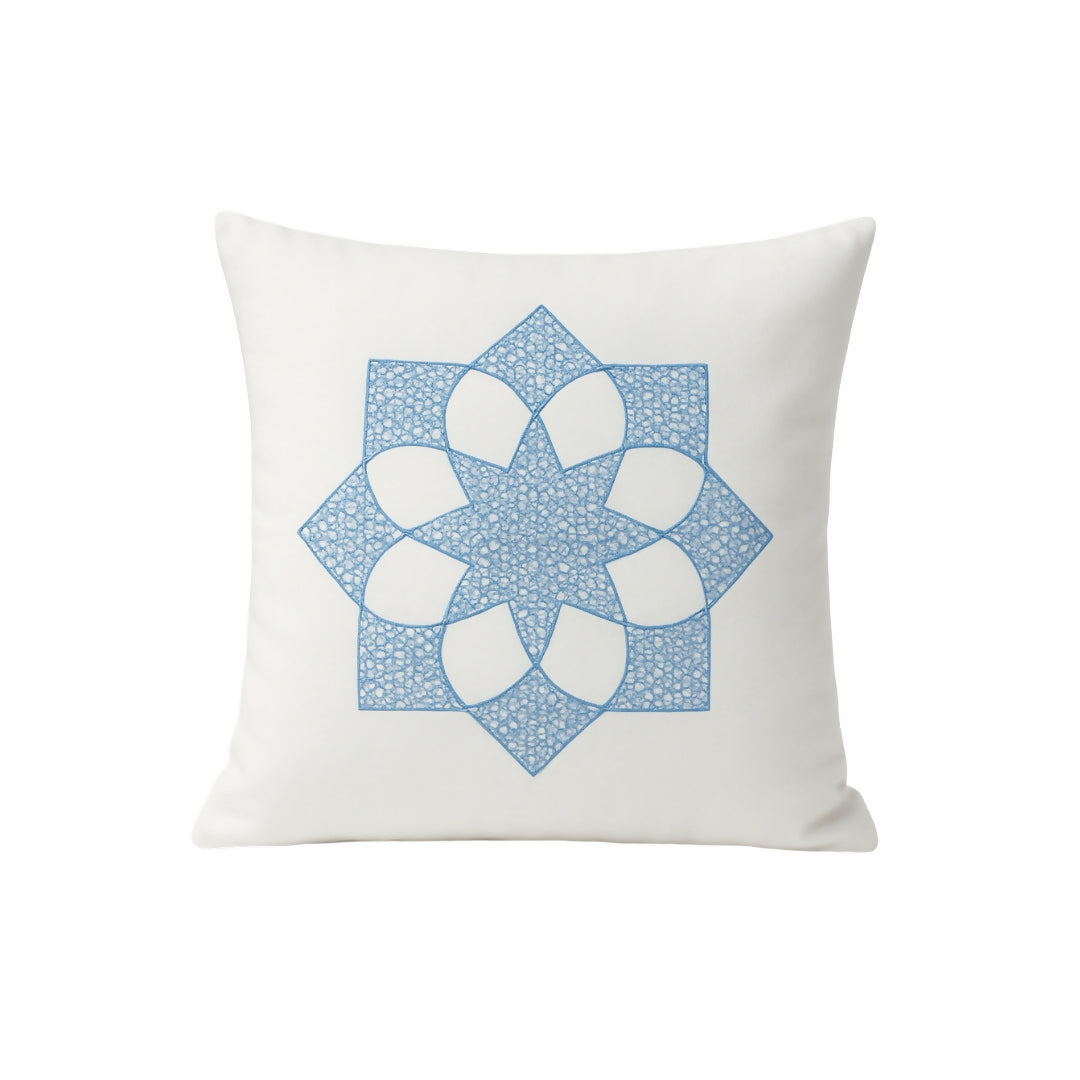 Handcrafted Moroccan "Zellige" Pillow – Natural Fiber Embroidery – 16x ...