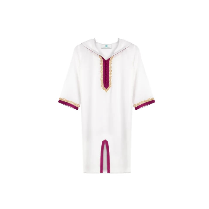 White Pink Moroccan Djellaba for girl kids – MyTindy