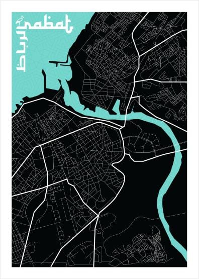 Rabat Map by G.M - Poster – MyTindy