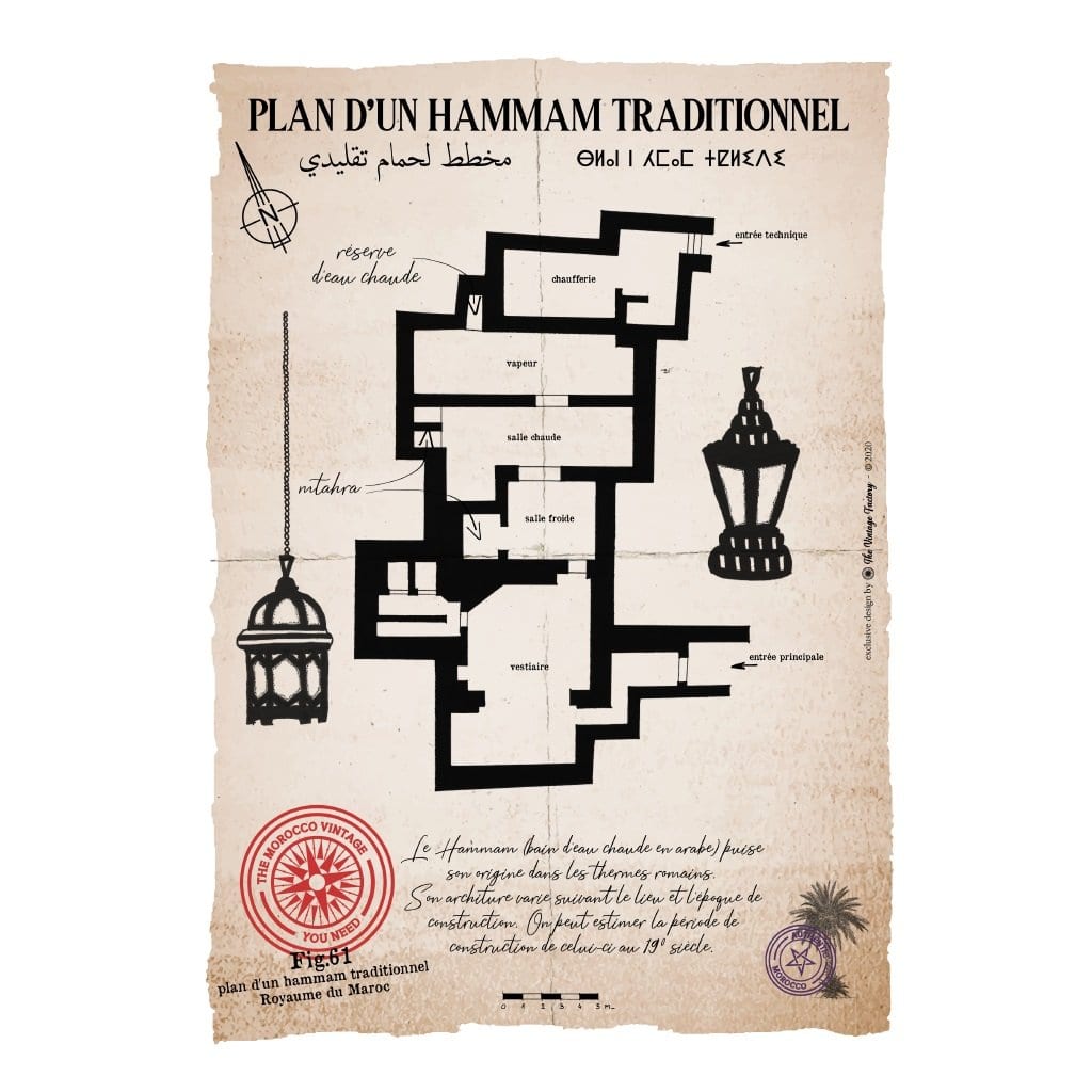 Plan of a traditional Hammam (1) Poster – MyTindy