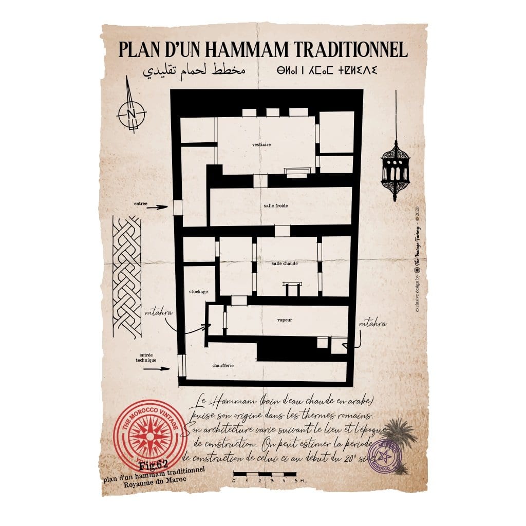 Plan of a traditional Hammam (2) Poster – MyTindy